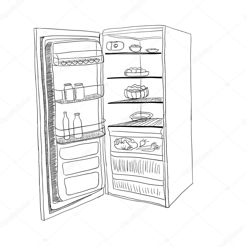 Open Fridge Drawing Drawing An Open Fridge #shorts