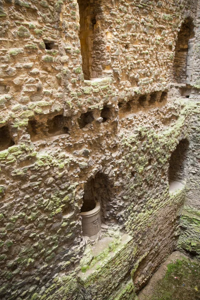 Rochester Castle 12th-century. Inside view of castle's ruined palace ...