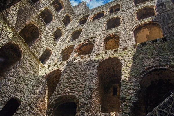 Rochester Castle 12th-century. Inside view of castle's ruined palace ...