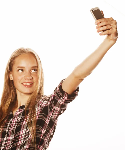 Bonito Adolescentes Meninas Fazendo Selfie Isolado Fotos Imagens De