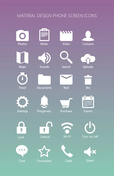 Mobile screen material design icons. Stock Vector Image by ©lub ...