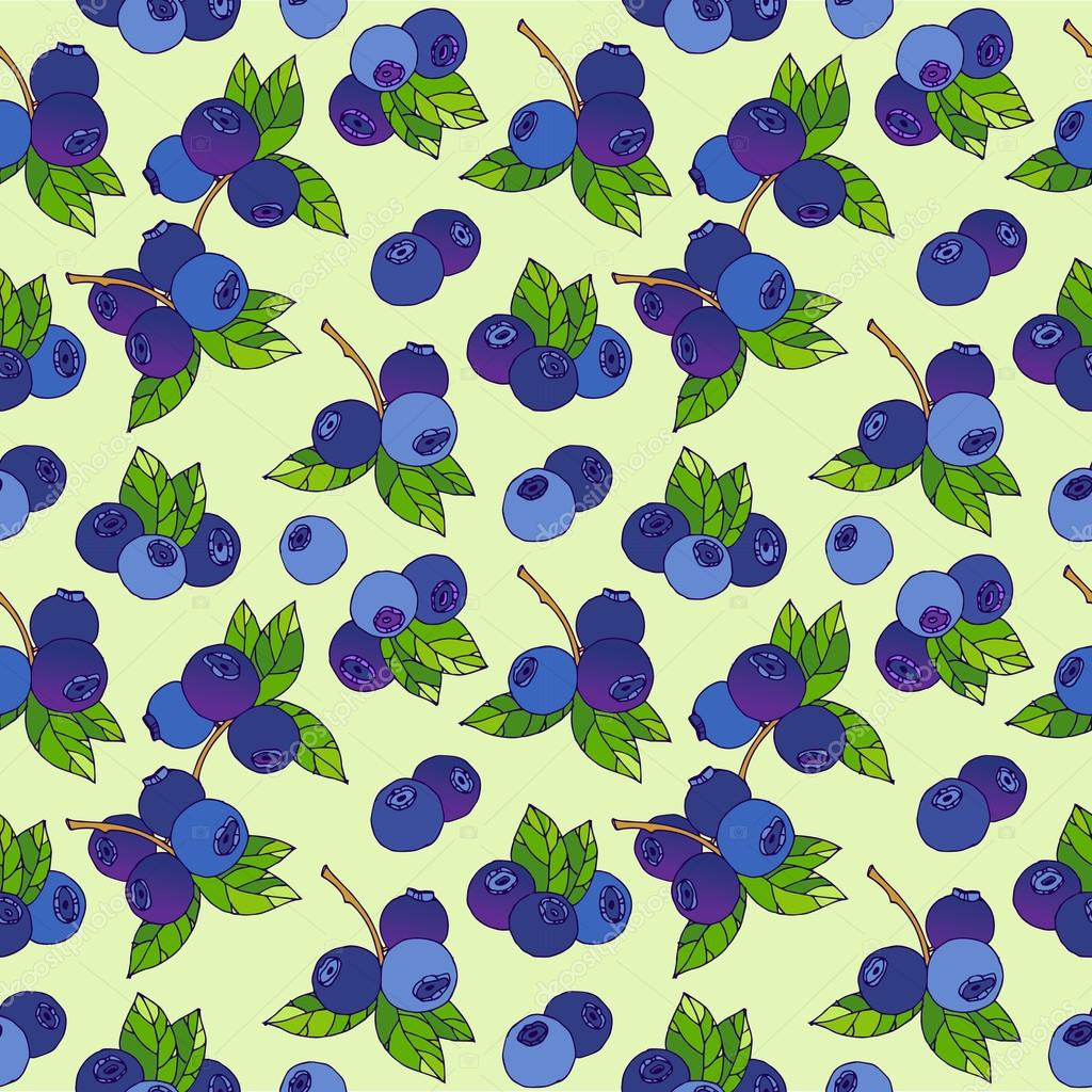 Blueberry pattern — Stock Vector © lub_lubachka #53057565