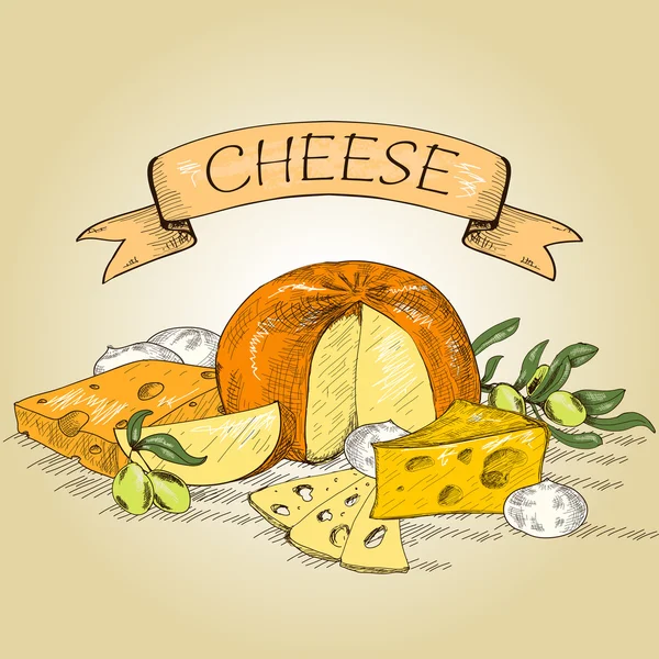 Drawn cheese Vector Art Stock Images | Depositphotos