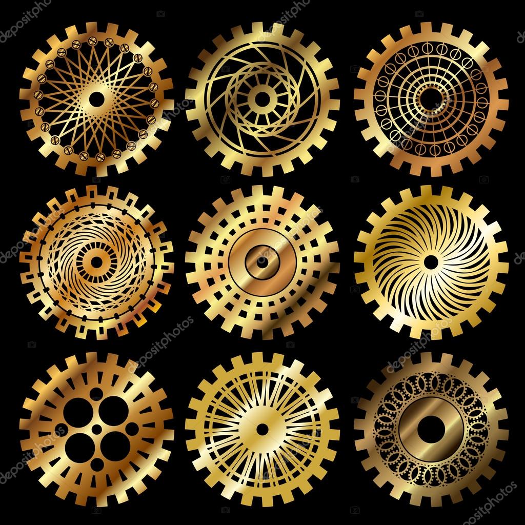 Steampunk Gears And Cogs Vector
