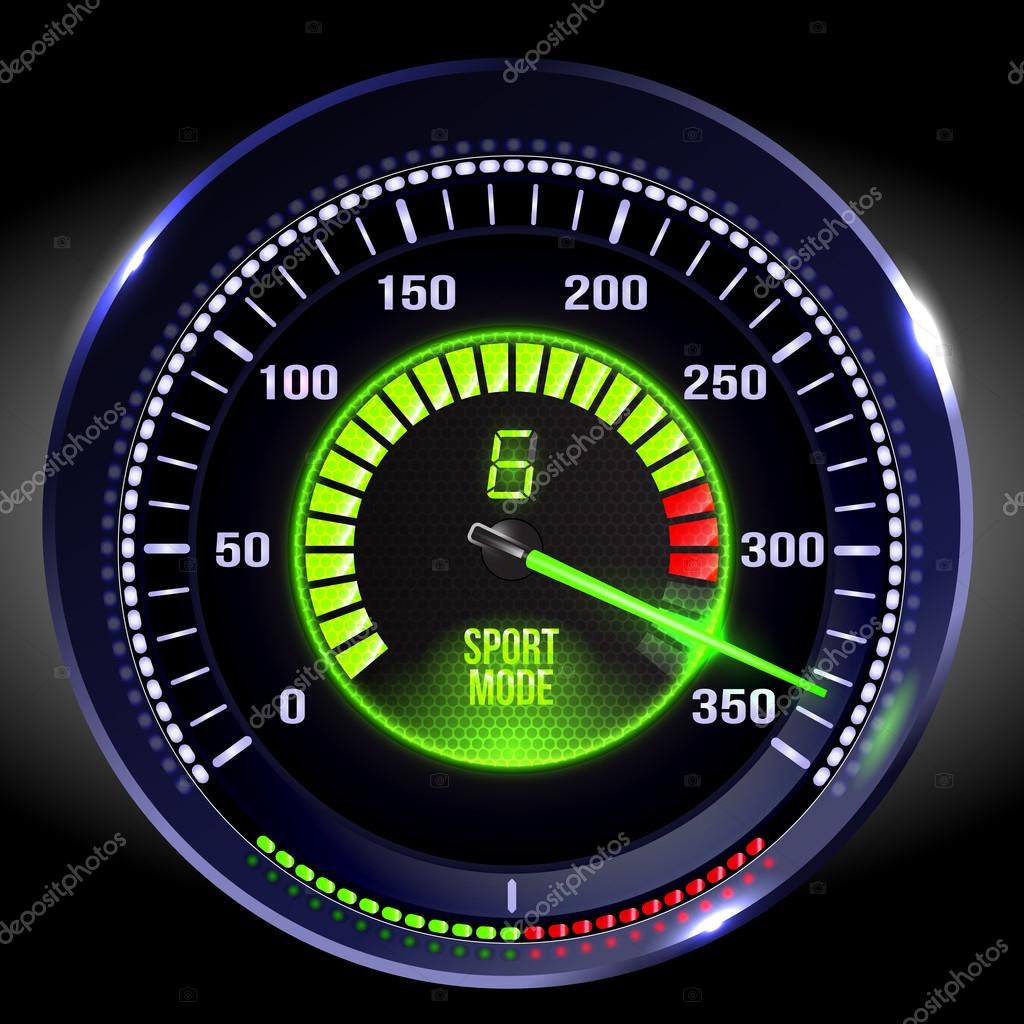 Vector illuminated speedometer Stock Vector by ©gorbovoi81 96965678