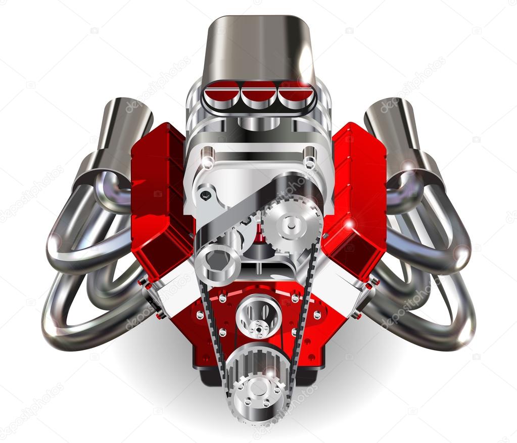 V8 Engine Vector