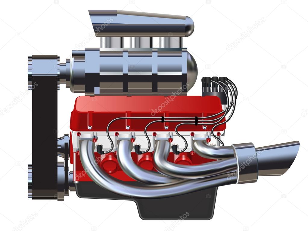 V8 Engine Vector