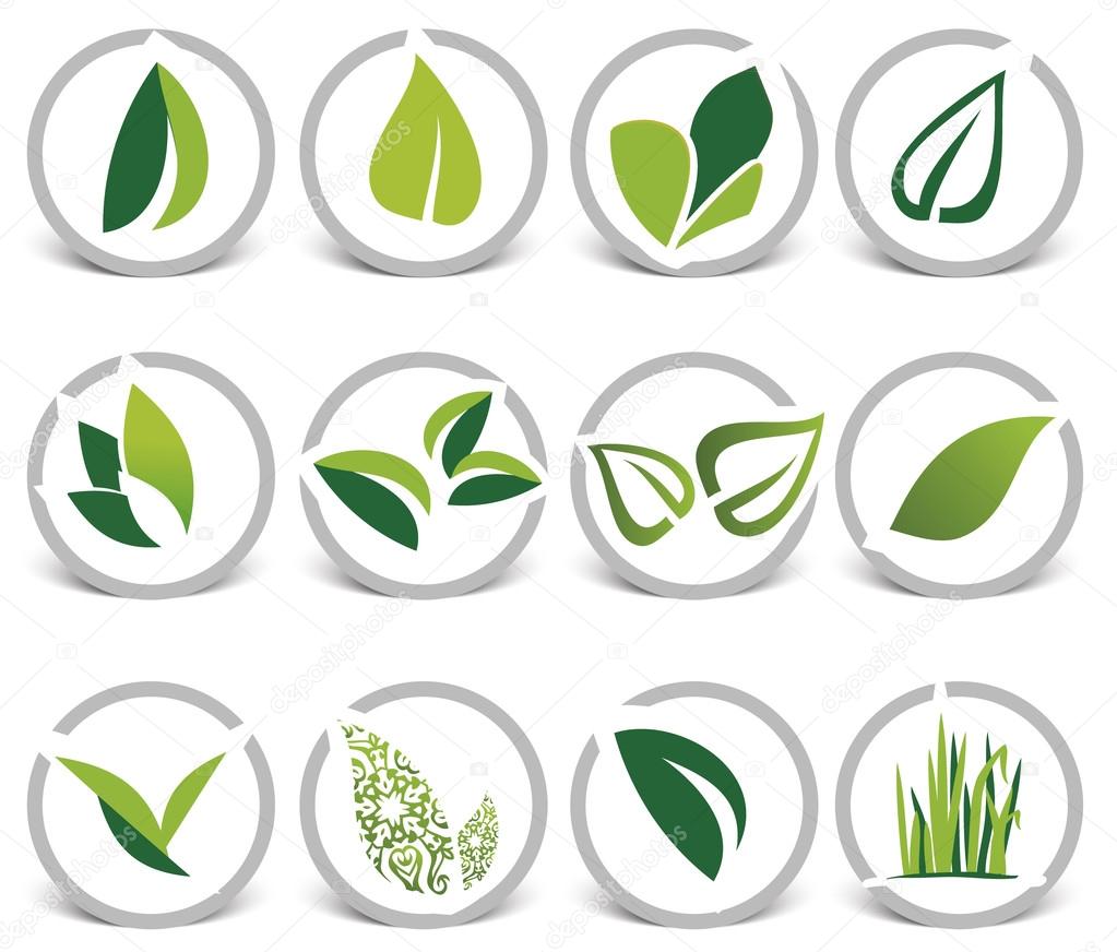 Leaf icons gray Stock Vector by ©kopecky76 63240859