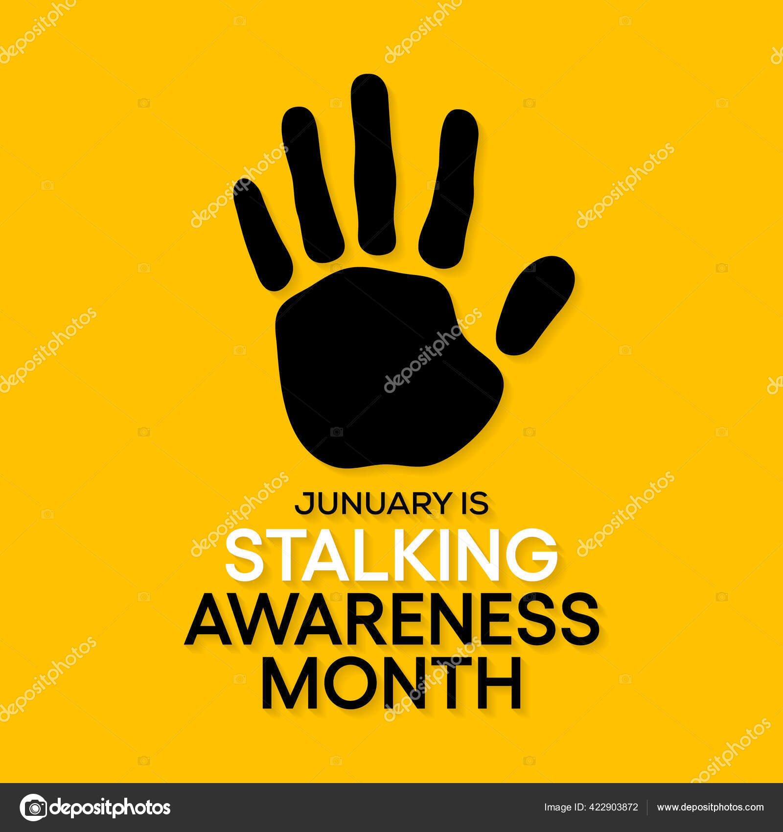 Vector Illustration Theme National Stalking Awareness Month Observed ...