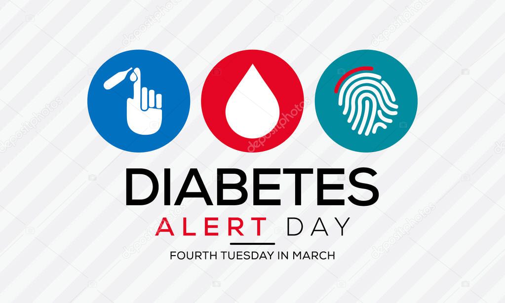La ilustración vectorial sobre el tema del Día de Alerta de la Diabetes ...