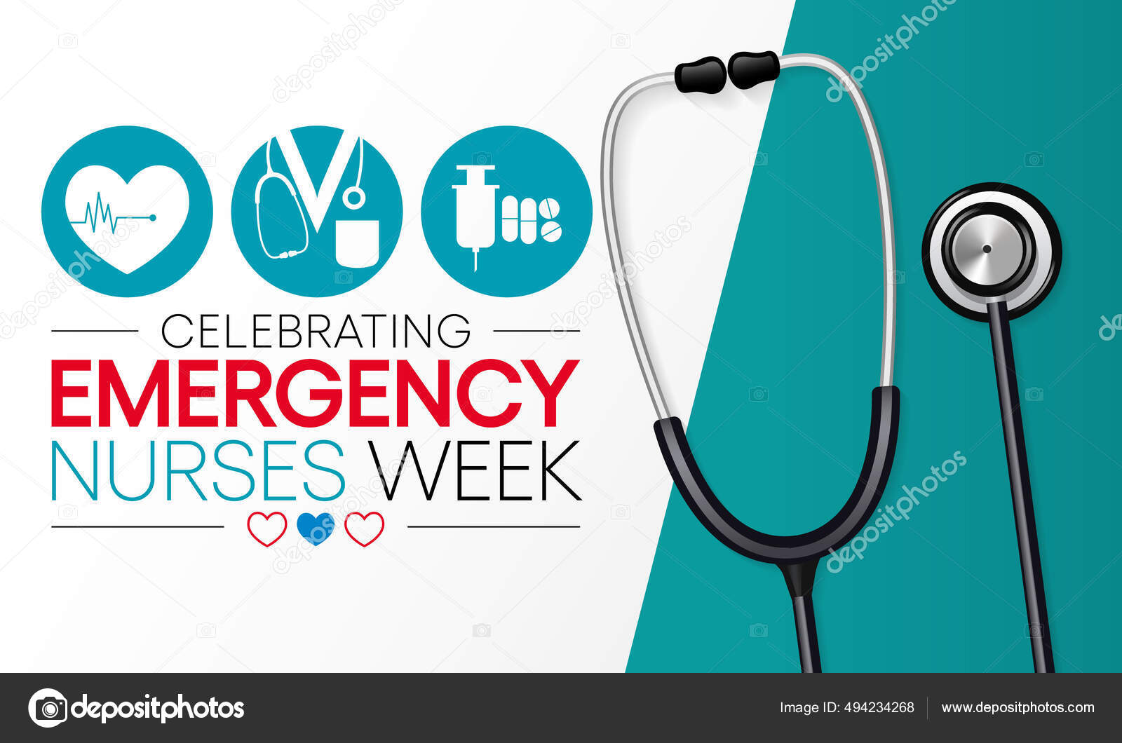 Emergency Nurses Week Observed Every Year October Nurses Treat Patients Stock Vector by ...