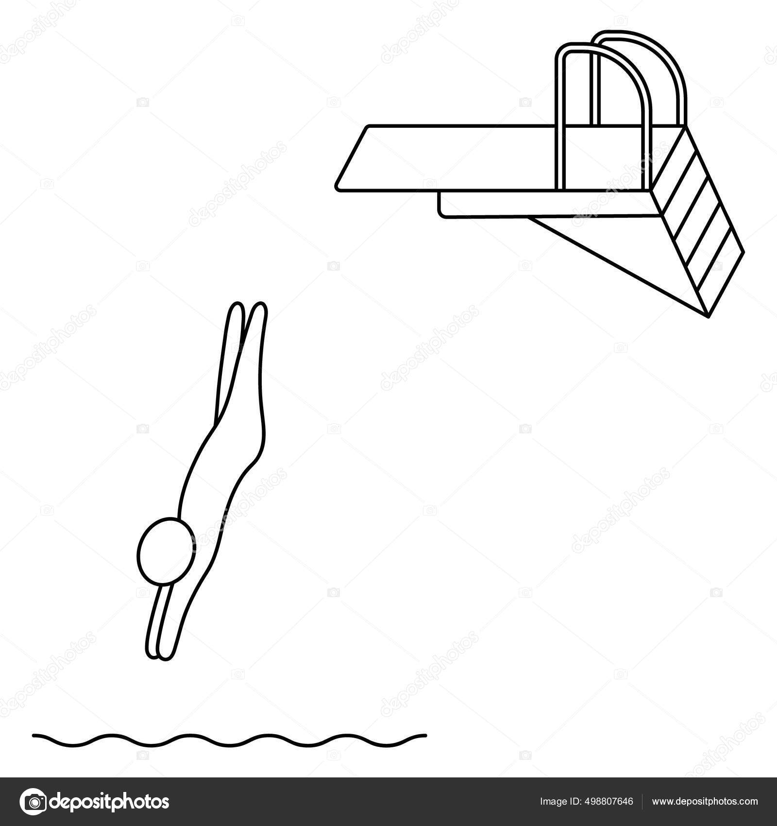 Springboard Diver Outline