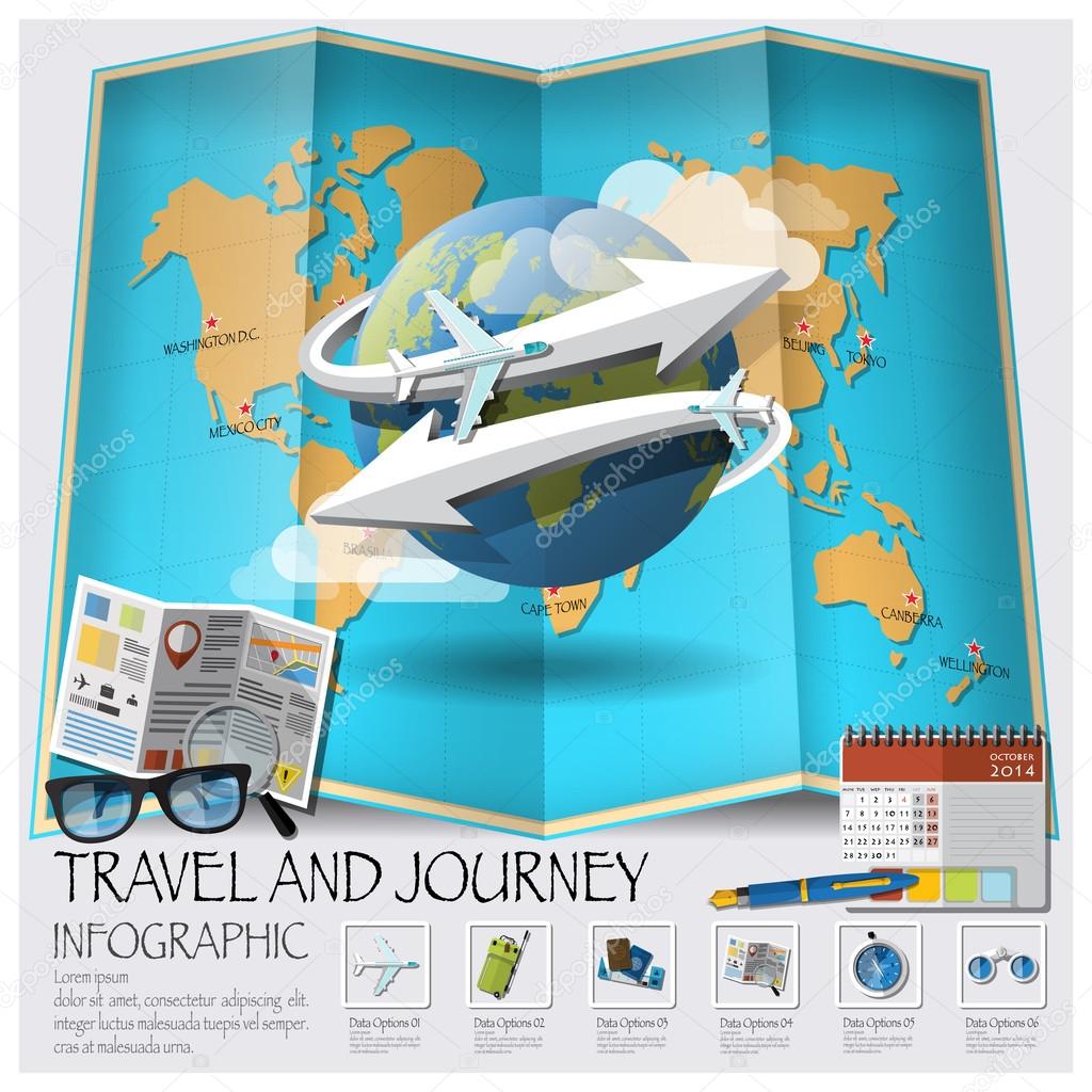 Travel And Journey World Map Infographic Stock Vector by ©tumponkrit ...