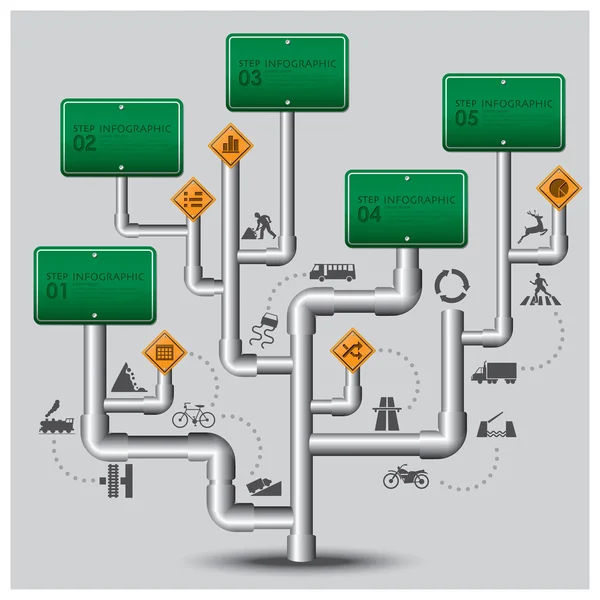 Road And Street Traffic Sign Business Travel Infographic — Stock Vector ...