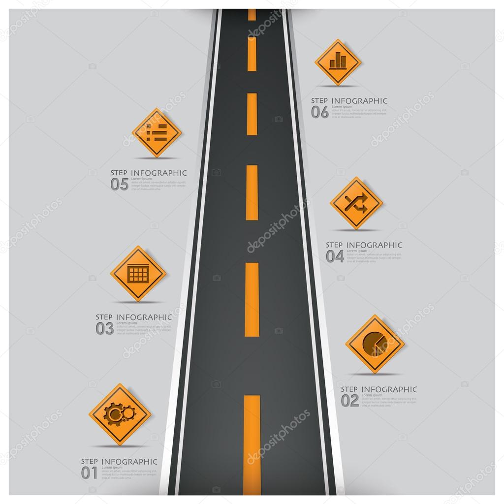Road And Street Traffic Sign Business Infographic — Stock Vector ...