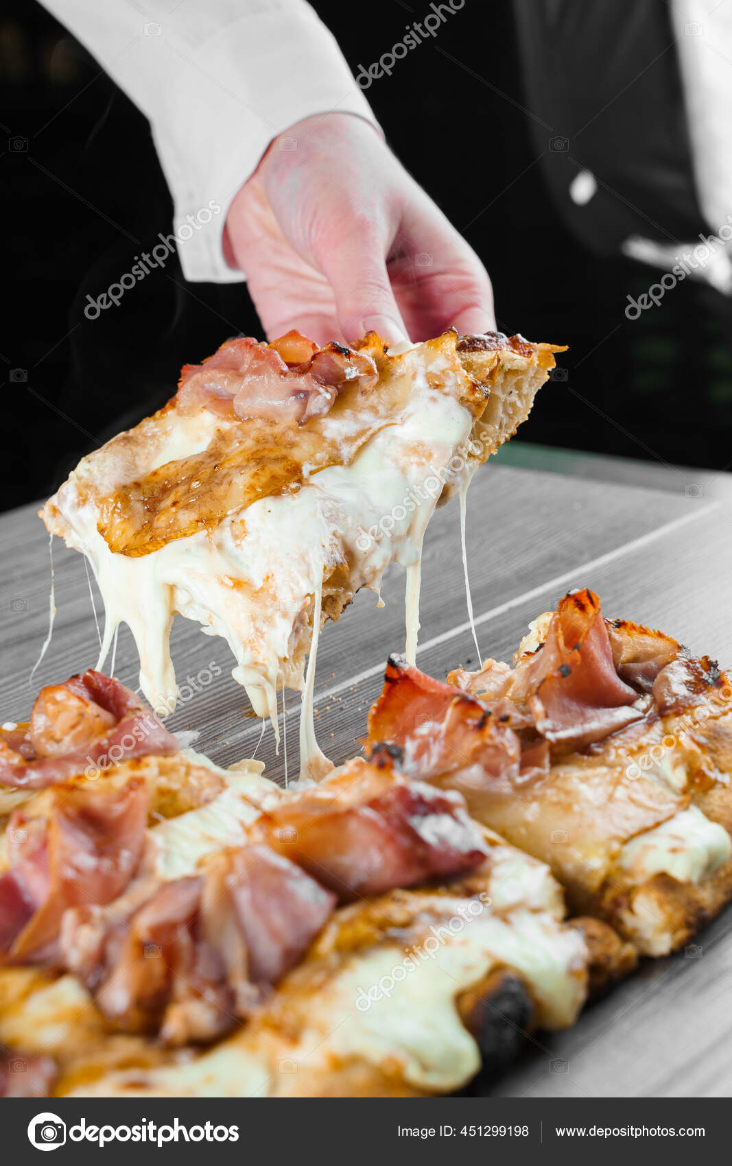 Mozzarella Stretching Cheese Pinsa Romana Gourmet Italian Cuisine Food ...