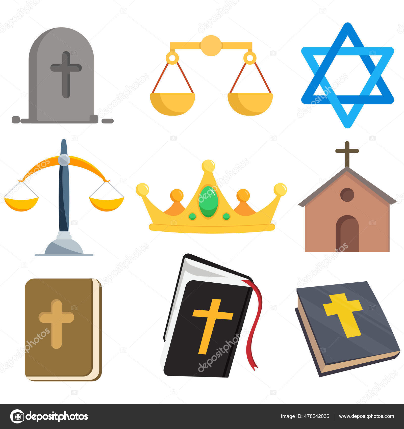 Plantilla De Simbolos Catolicos Vectores De Stock Sin Royalties De