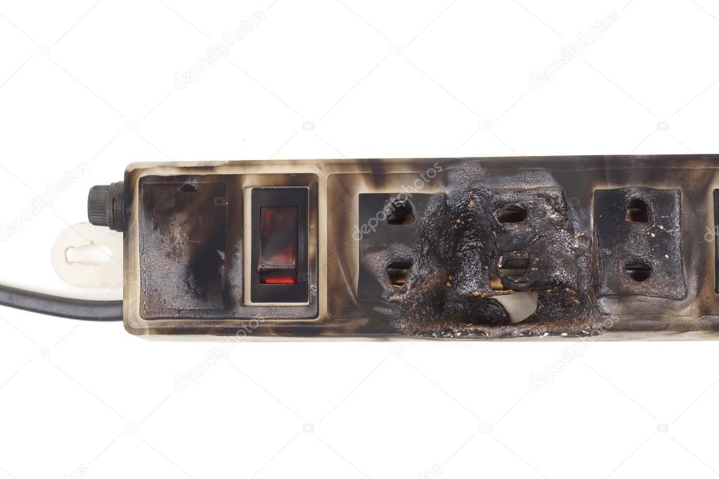 Surge protector caught on fire Stock Photo by ©weerapat 123771864