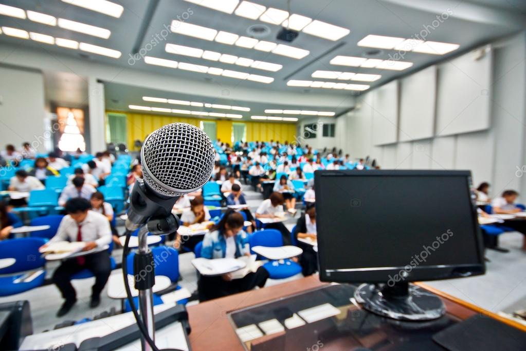 Microphone with blur background Stock Photo by ©weerapat 74092795