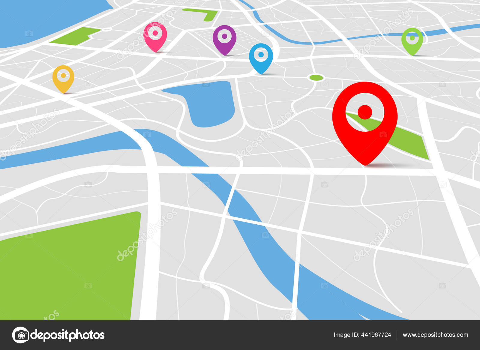 Top View Map Destination Location Point Aerial Clean Top View Stock ...