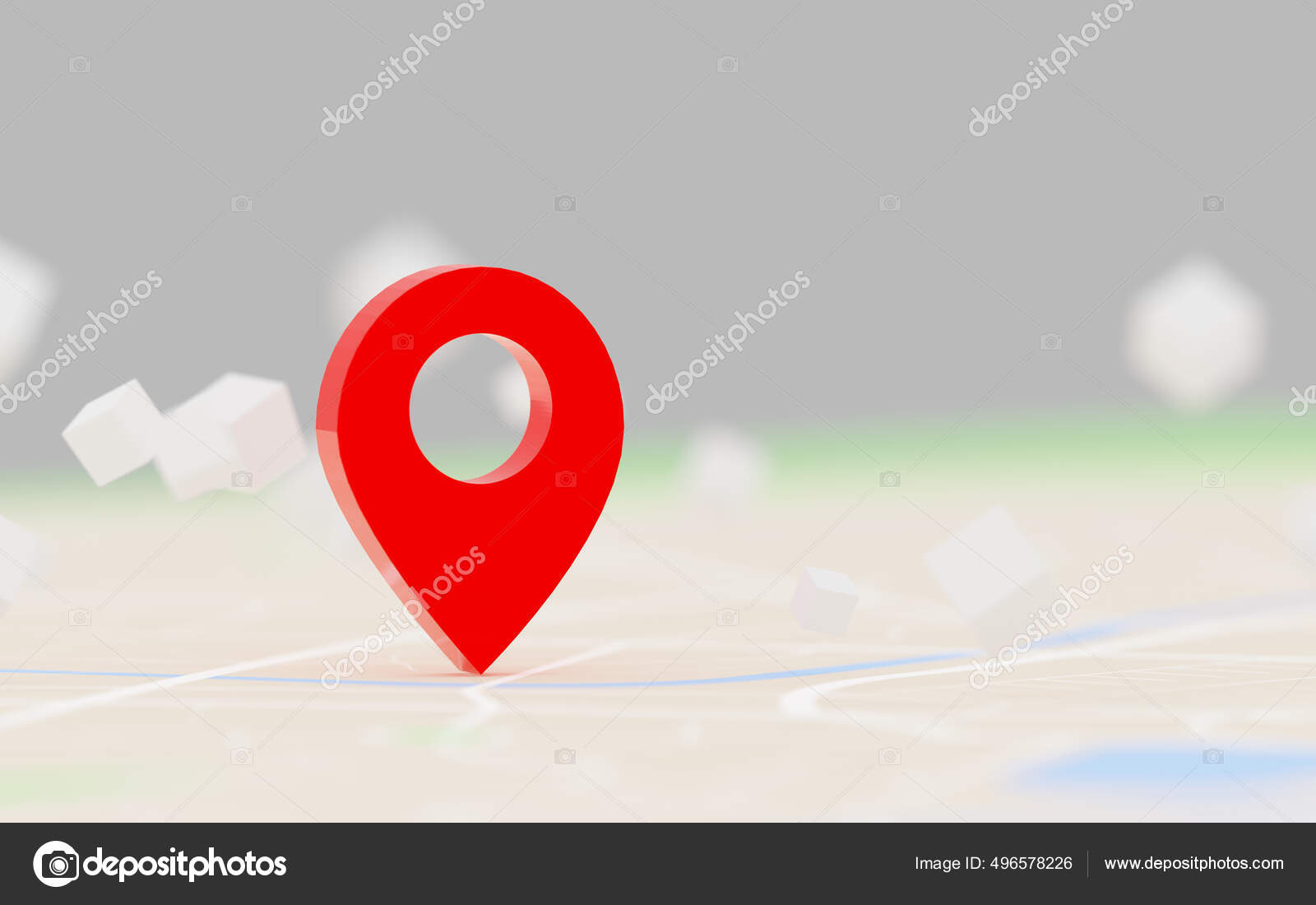 Rendering Red Gps Pinpoint Destination Map Navigator Route Travel ...