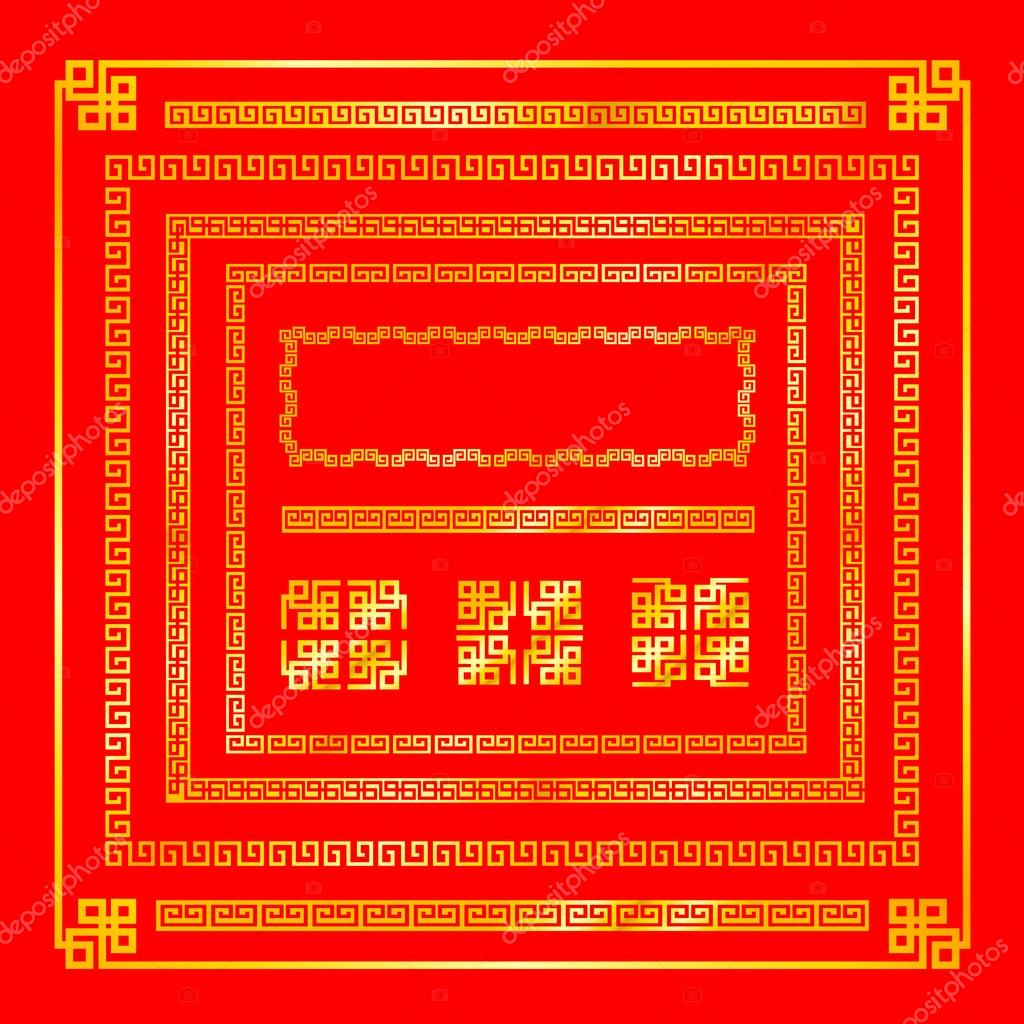 Chinese style Gold border decoration element for design vector i Stock ...