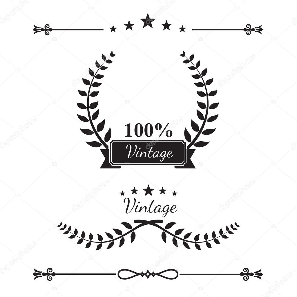 Colección de guirnaldas decorativas línea elementos, frontera y página ...