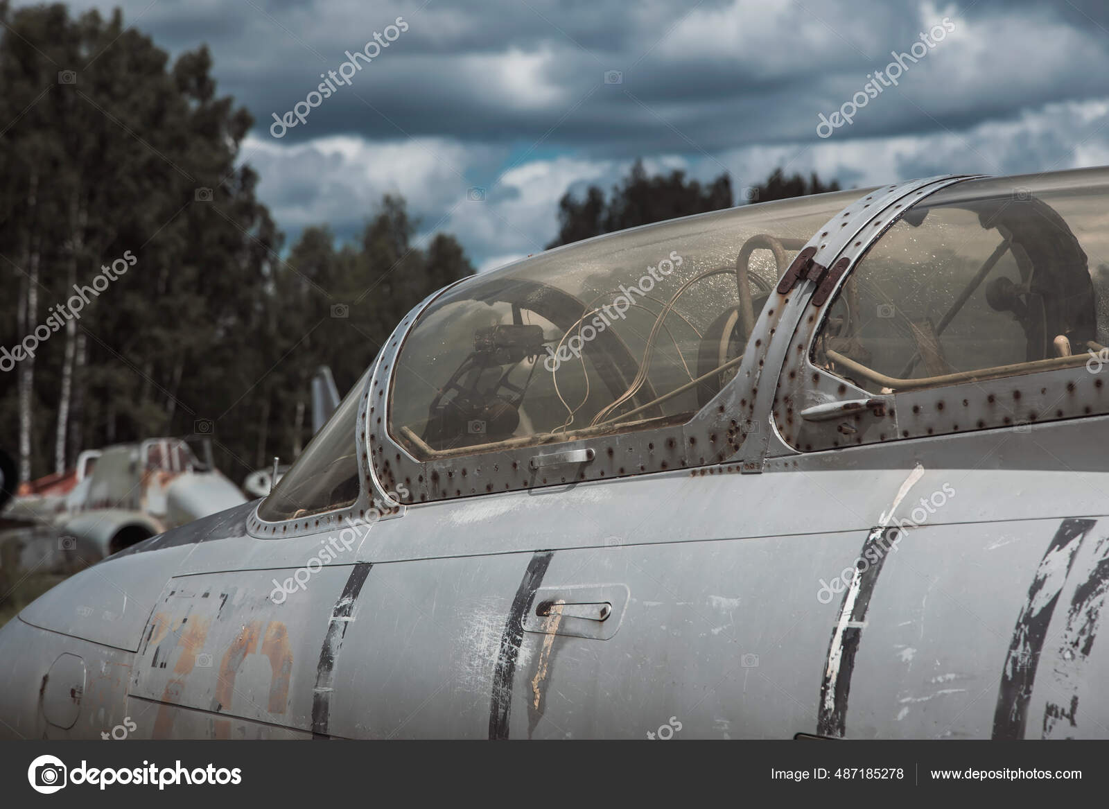 Old Rusty Cockpit Abandoned Military Aircraft Fragment Military ...