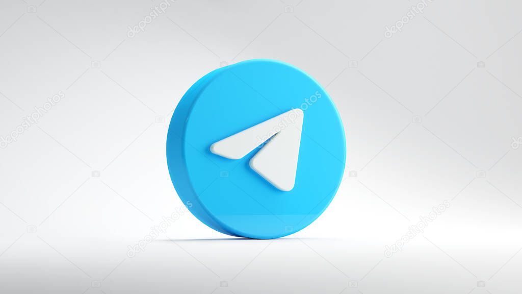 Valencia, España - febrero, 2021: Icono de aplicación de Telegram ...