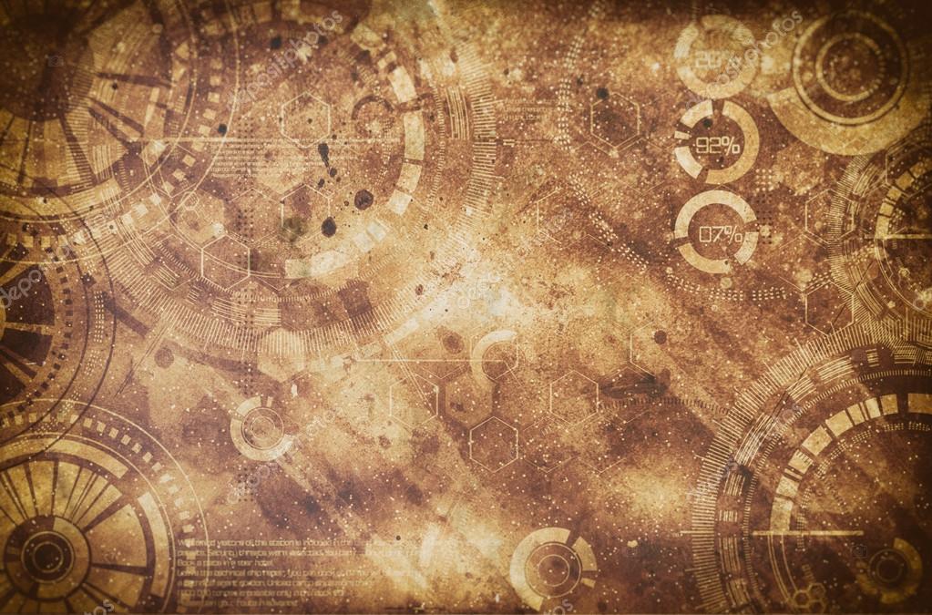 Steampunk grunge background, steam punk elements on dirty back — Stock ...