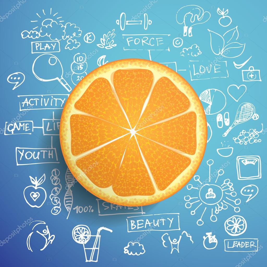 Orange healthy infographics Stock Vector Image by ©LisaAlisa_ill #61363093