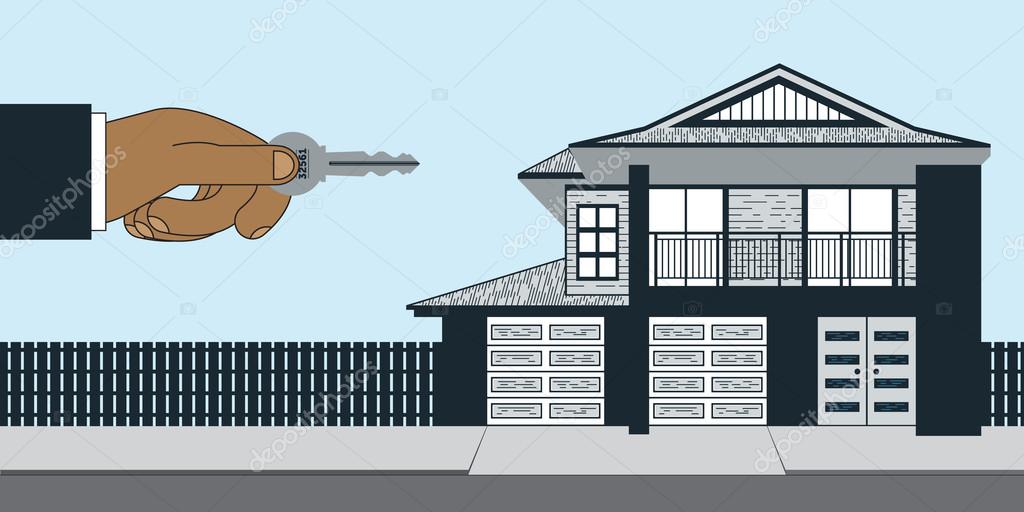 Key to New House Handed Over by Real Estate Agent Stock Vector by ...