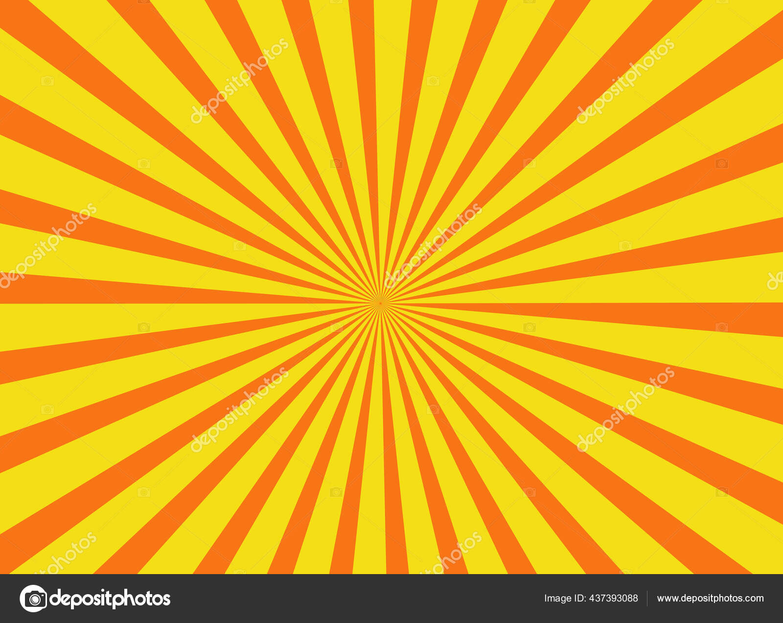 Vector Yellow Orange Rays Sun Morning Form Cartoon Background Stock ...