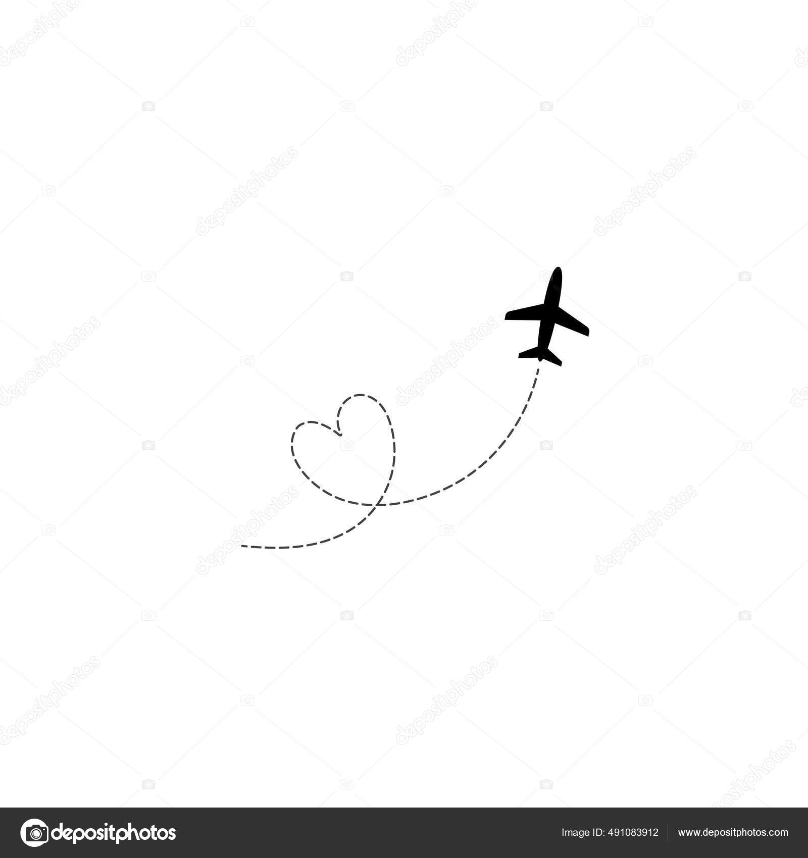 Travel Planeplane Flying Airplane Flight Path Travel Dash Route Finder ...