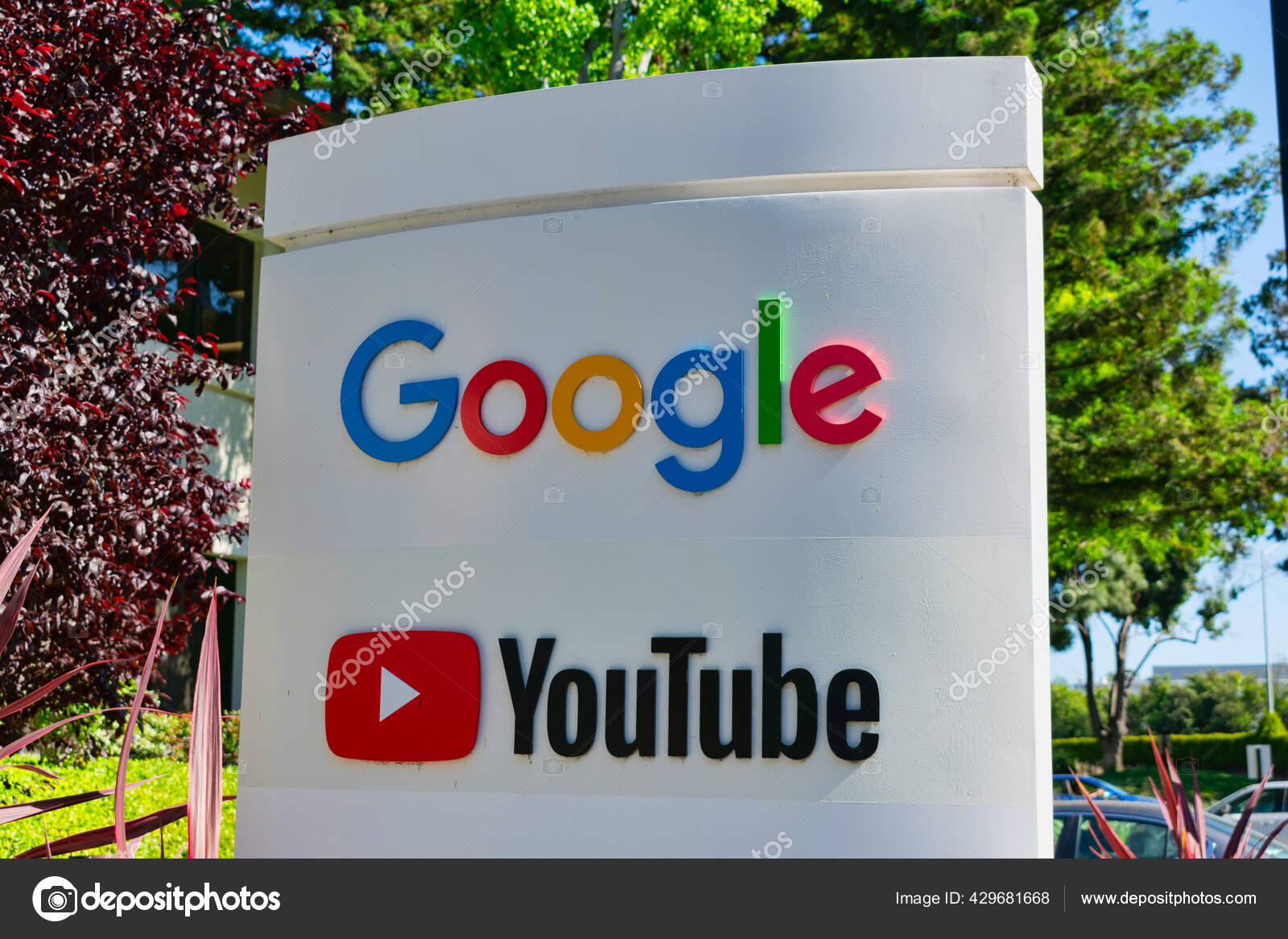 Youtube Google Sign Logo Headquarters Building Silicon Valley Mountain ...