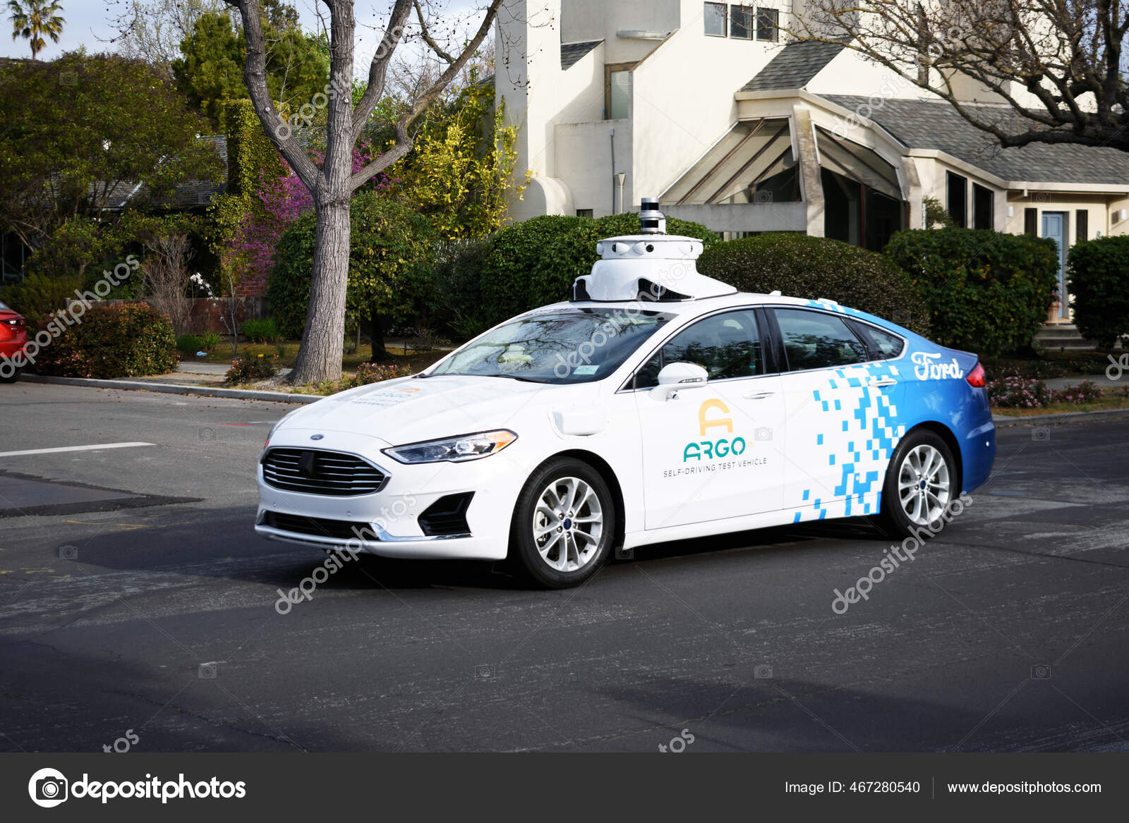 Argo Autonomous Self Driving Vehicle Driving Test Street Silicon Valley ...