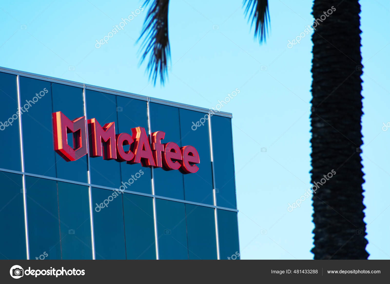 Mcafee Sign Logo Silicon Valley Headquarters Global Computer Security ...