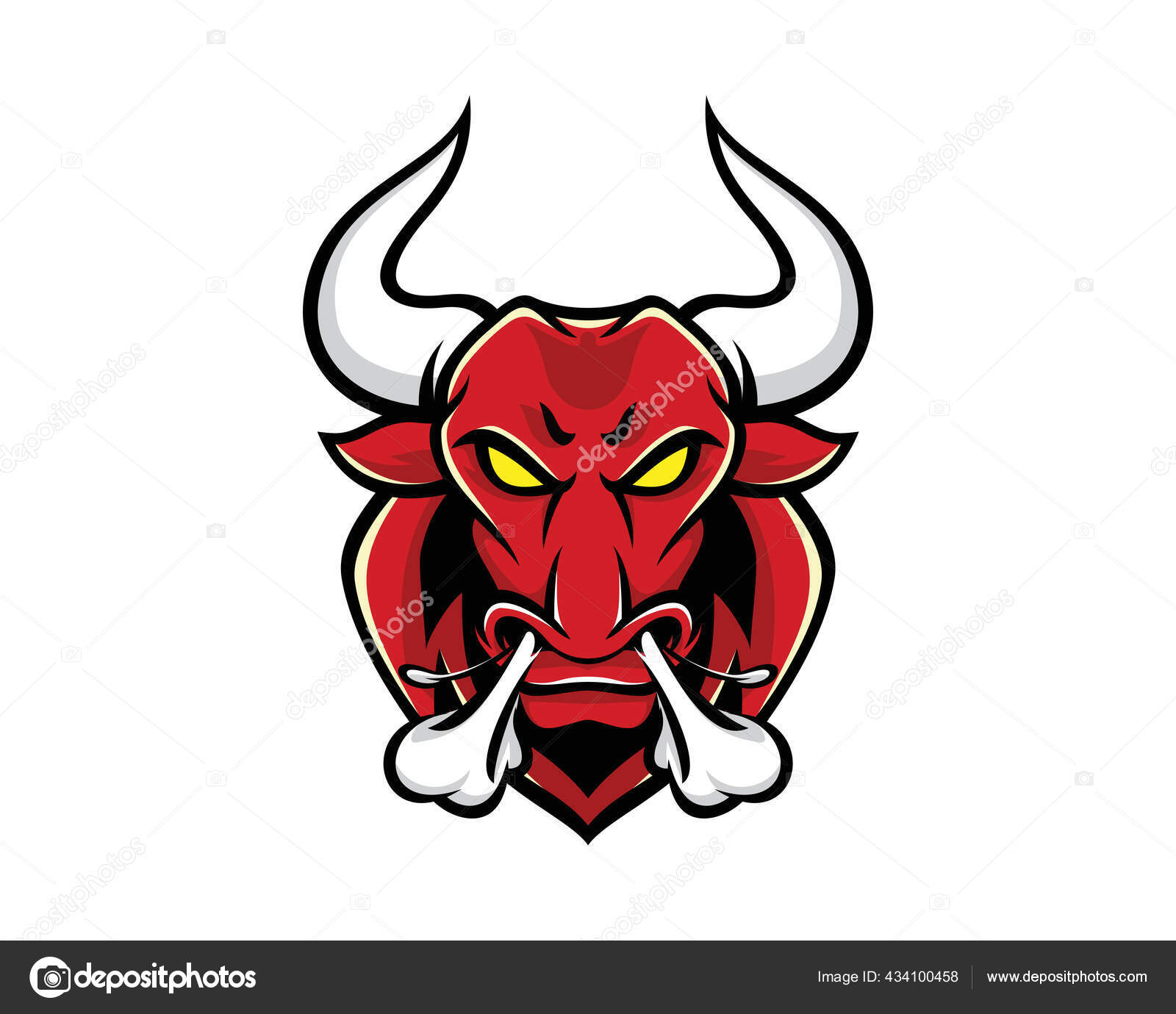 Angry Bull Cartoon Head