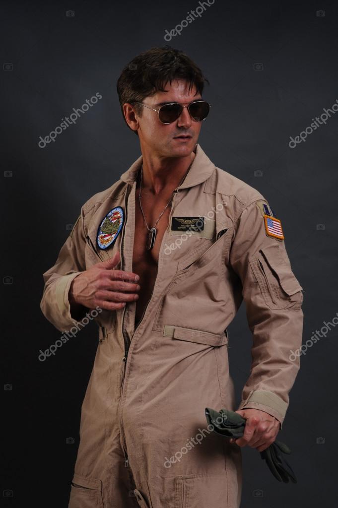 Handsome military air force pilot Stock Photo by ©romancephotos 96560028
