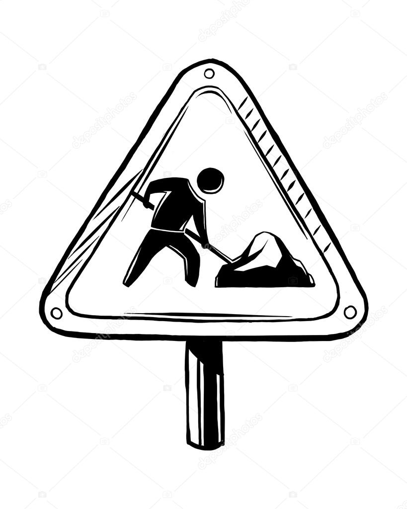 Roadworks traffic warning sign Stock Vector Image by ©businessdoodles ...