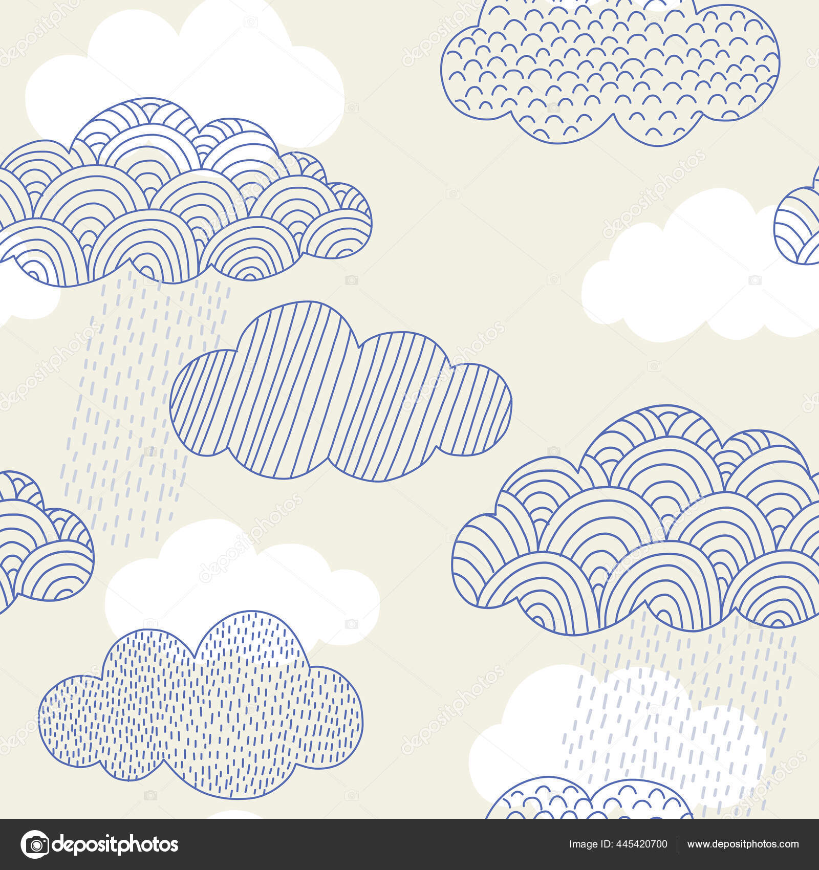 Cute Background Cartoon Clouds Vector Illustration Stock Vector by ...