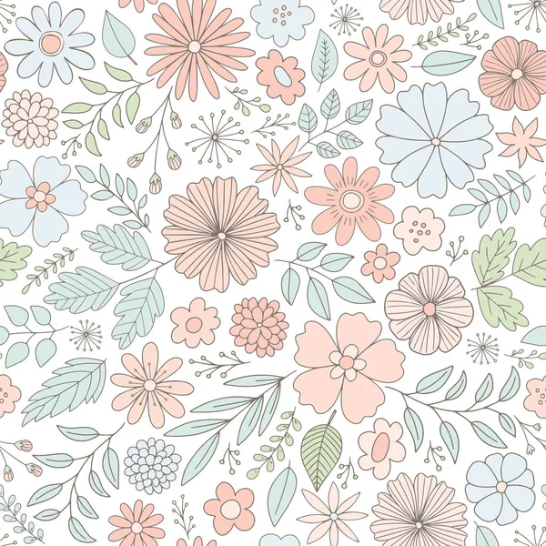 Cute Background Cartoon Flowers Vector Illustrations Stock Vector Image ...