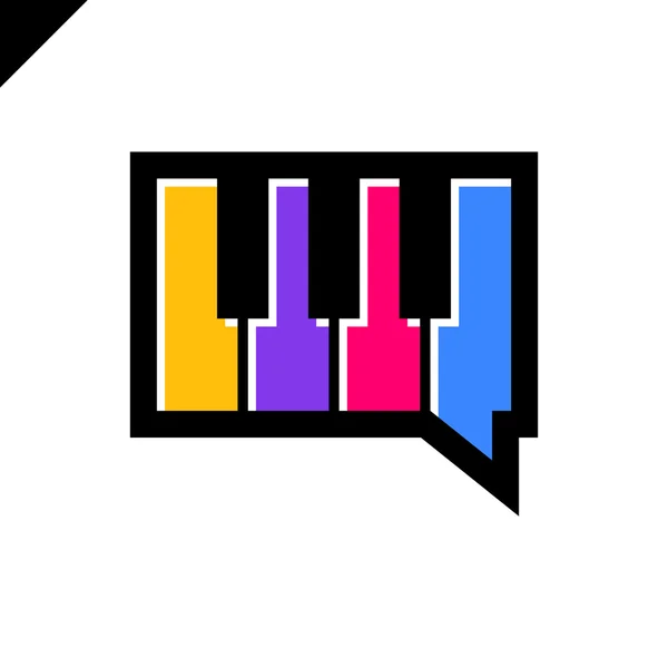 Music Chat Community Logo. Piano simple square logotype. Stock Vector ...
