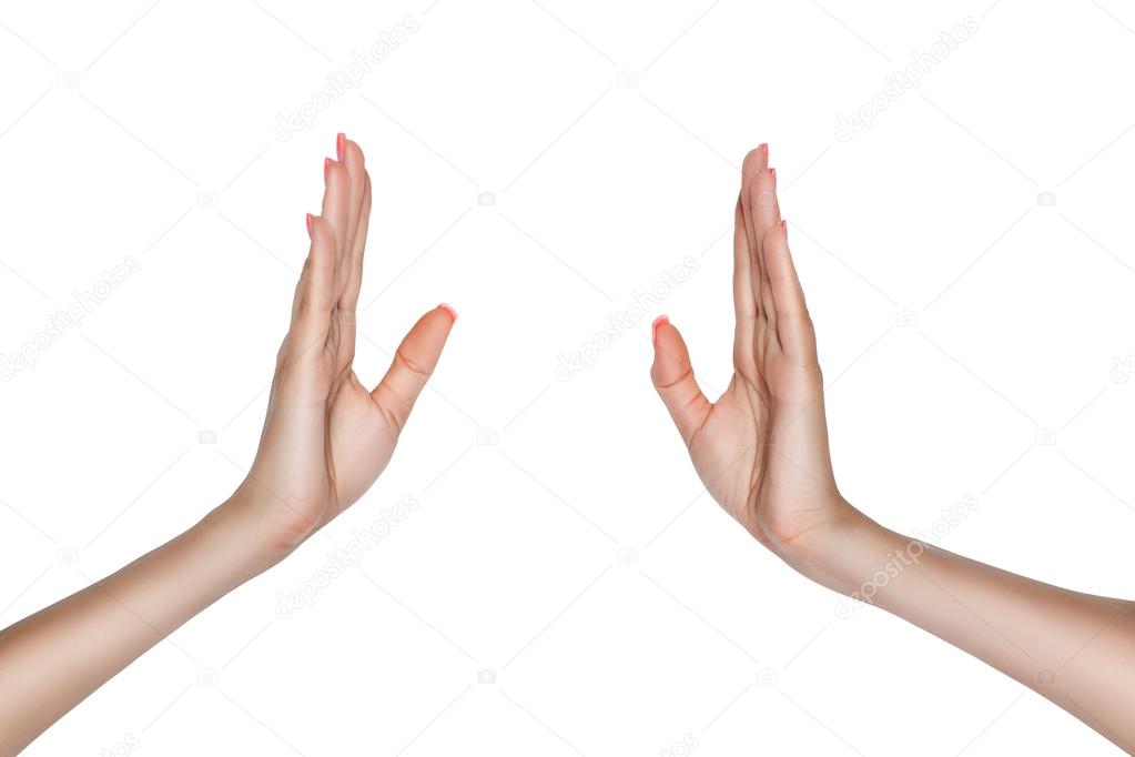 Palms facing each other. — Stock Photo © kladyk #58381147