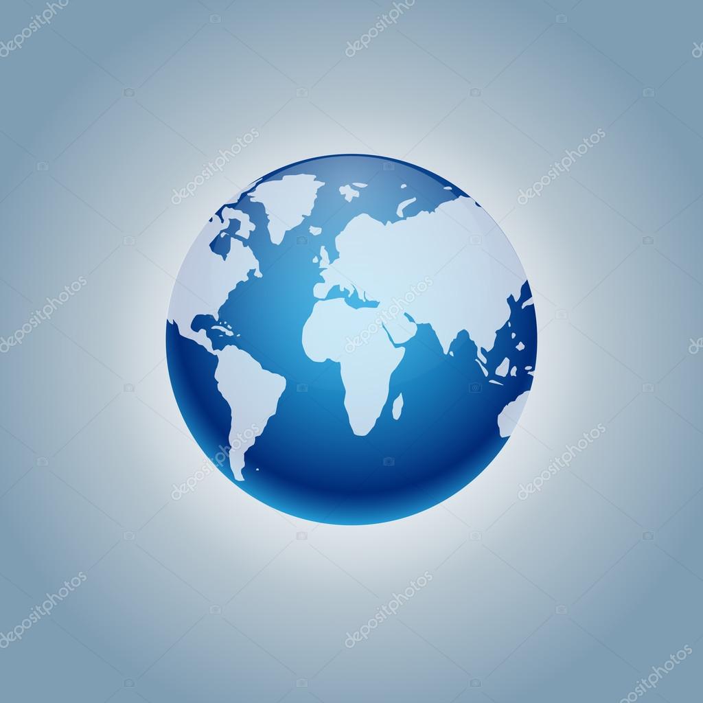 Planet Earth icon. Flat planet Earth icon. Flat design illustration for web banner, web and ...