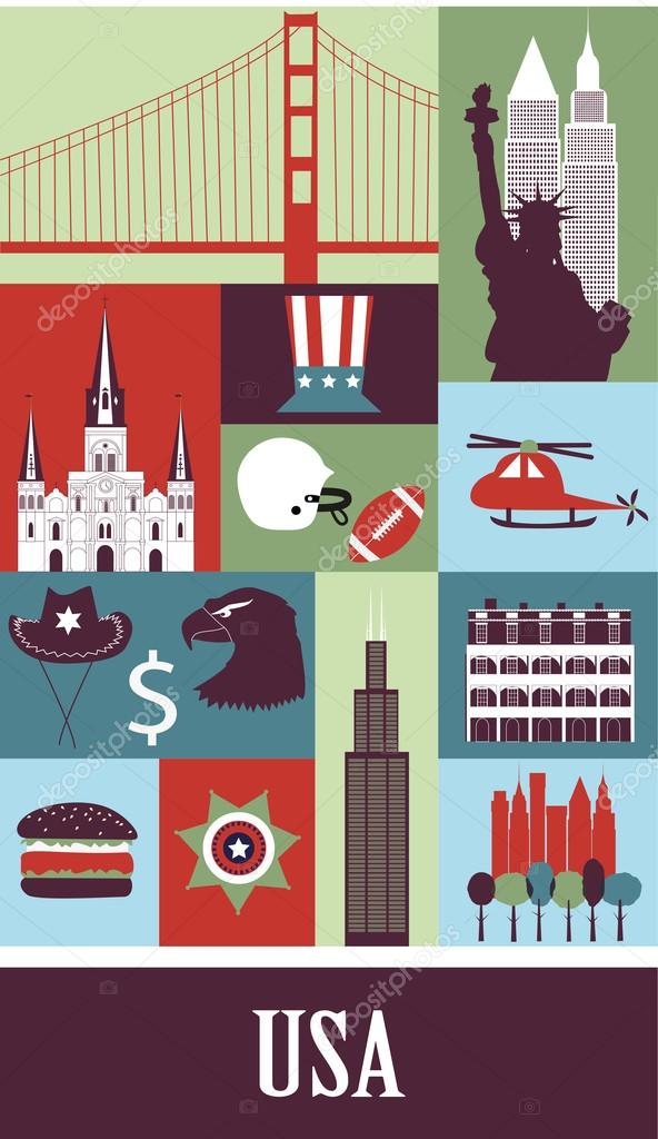 Símbolos de Estados Unidos . Vector de stock por ©Lagodka 57537799