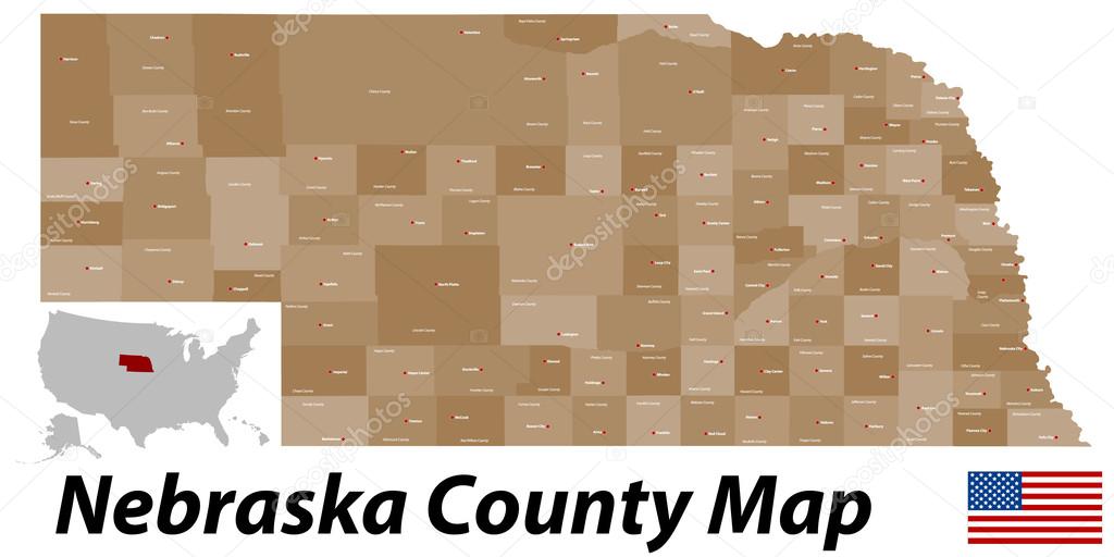 Nebraska County Map