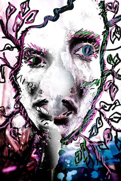 Cracked female face art illustration Stock Photo by ©sandr2002 85703904