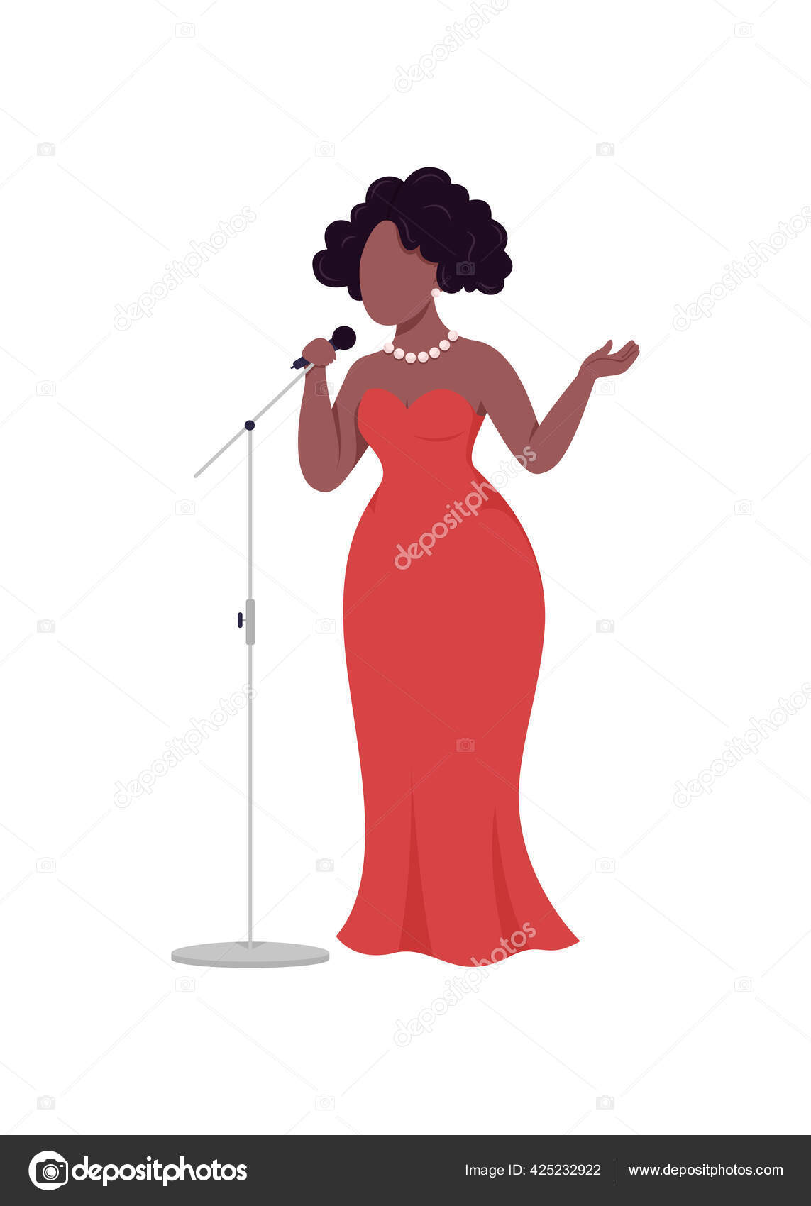Cartoon Female Singer