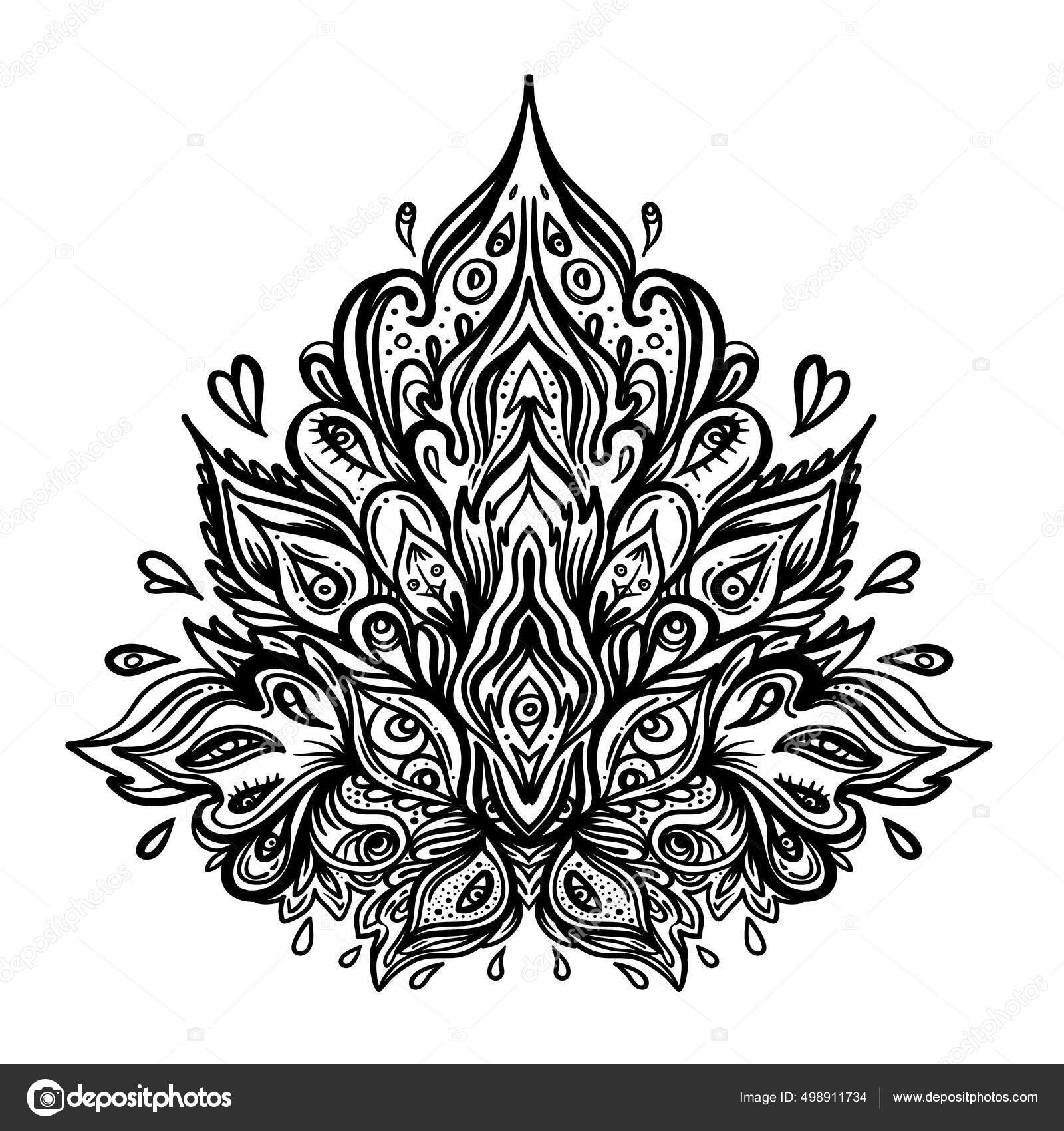 Lotus and Sacred Geometry. Ayurveda symbol of harmony and balance, and ...